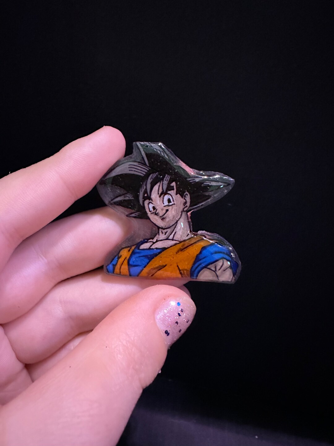 Goku Anime Hand Drawn Pin - Etsy