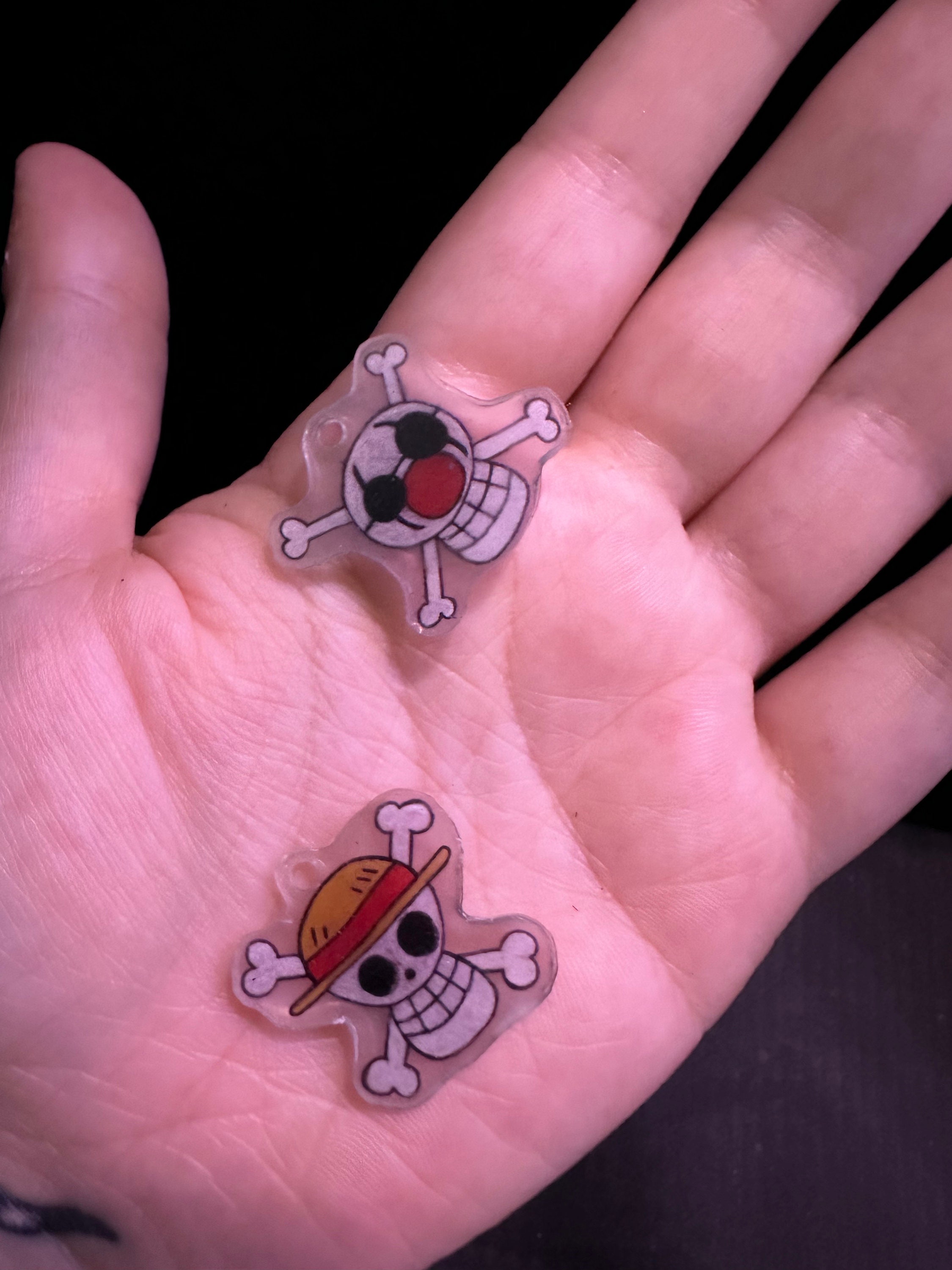 Jolly Rodgers Pirate Flag Anime Hand Drawn Pendant Charm Trinket Fan ...