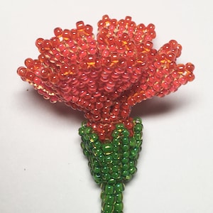 Seed Bead Pattern, Beaded Flower, Carnation Tutorial - Etsy