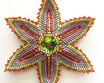 Seed Bead Pattern, Beaded Flower, Beading Instructions, Fuchsia ...