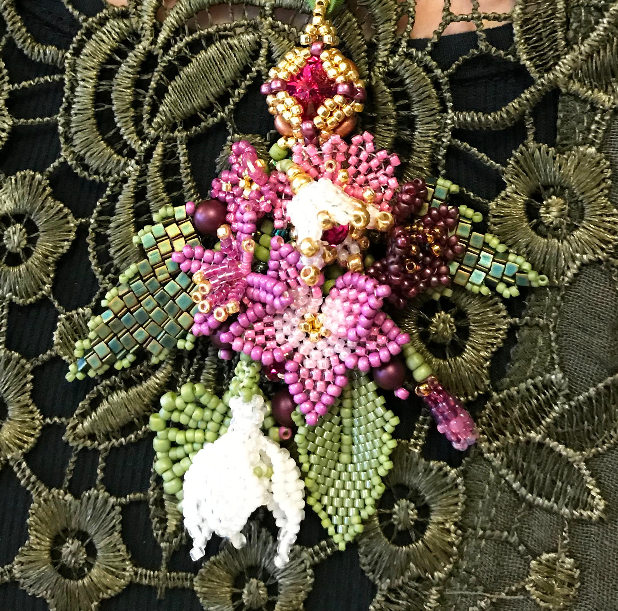 Seed Bead Pattern, Beadwork Tutorial, Beadweaving Pattern With Floral ...