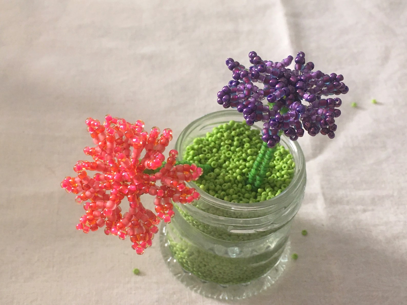 Seed Bead Pattern, Beaded Flower, Flower Tutorial, Bachelor's Button ...