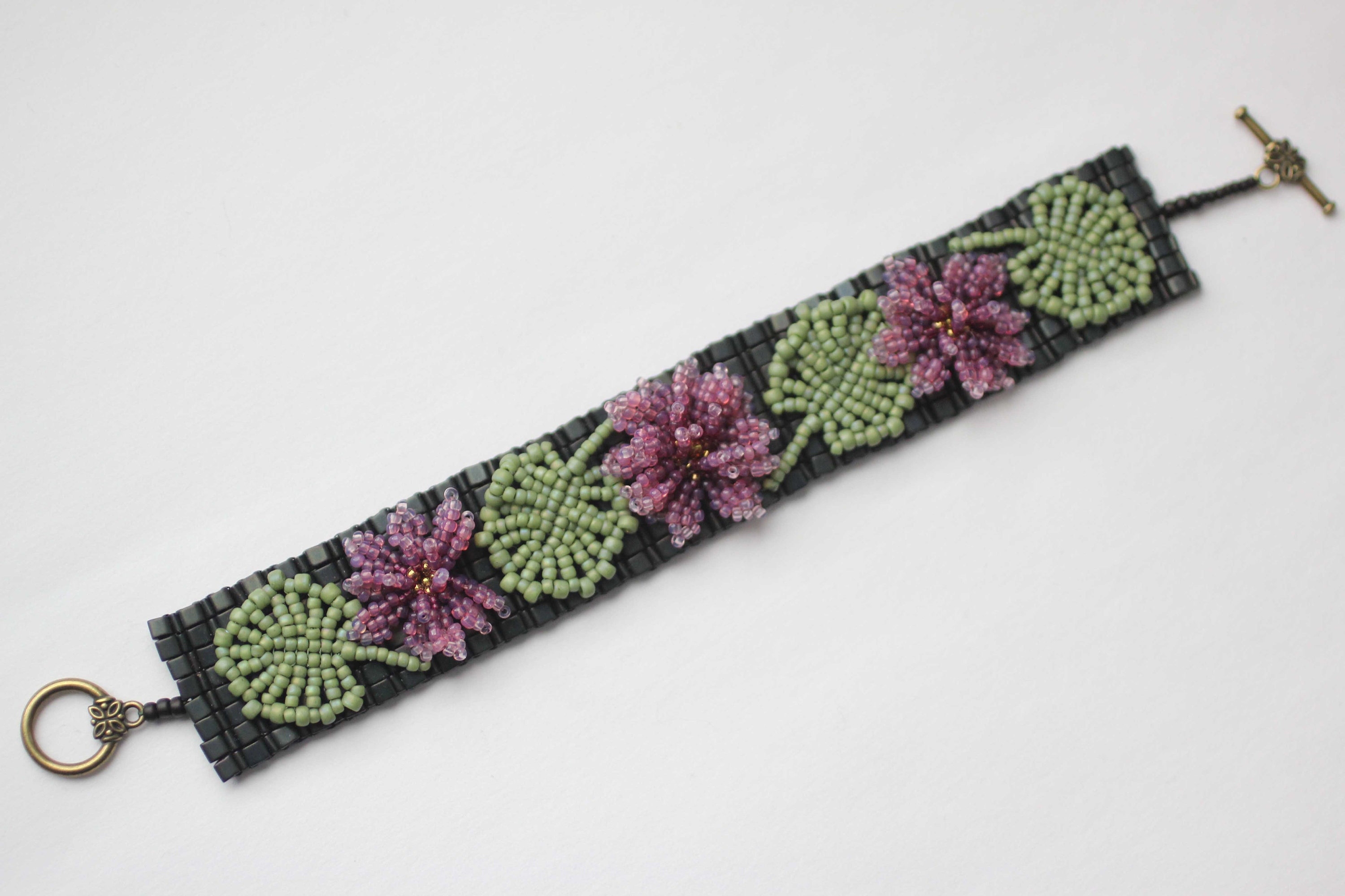 Seed Bead Pattern, Tutorial, Seed Bead Flower, Water Lilies Bracelet ...
