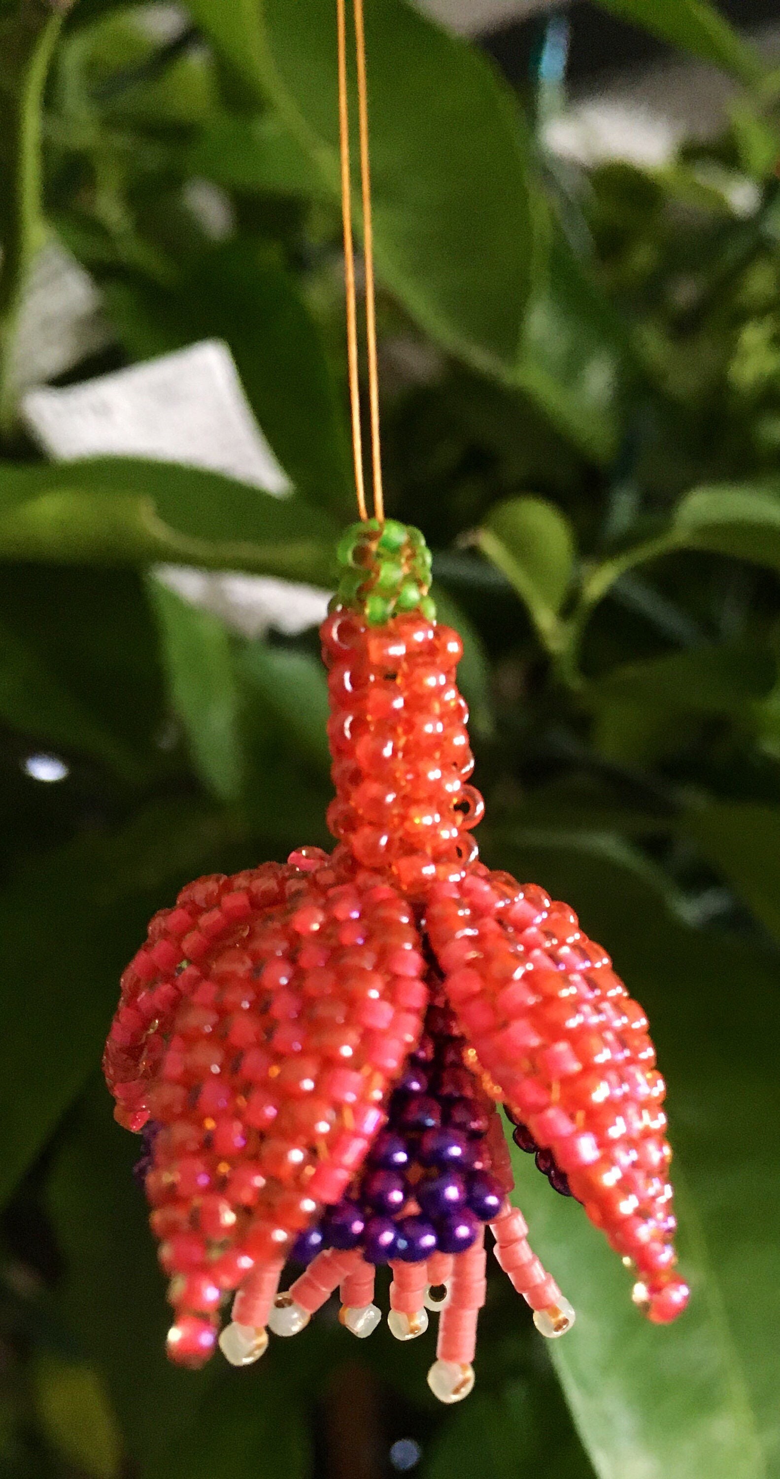 Seed Bead Pattern, Beaded Flower, Beading Instructions, Fuchsia ...