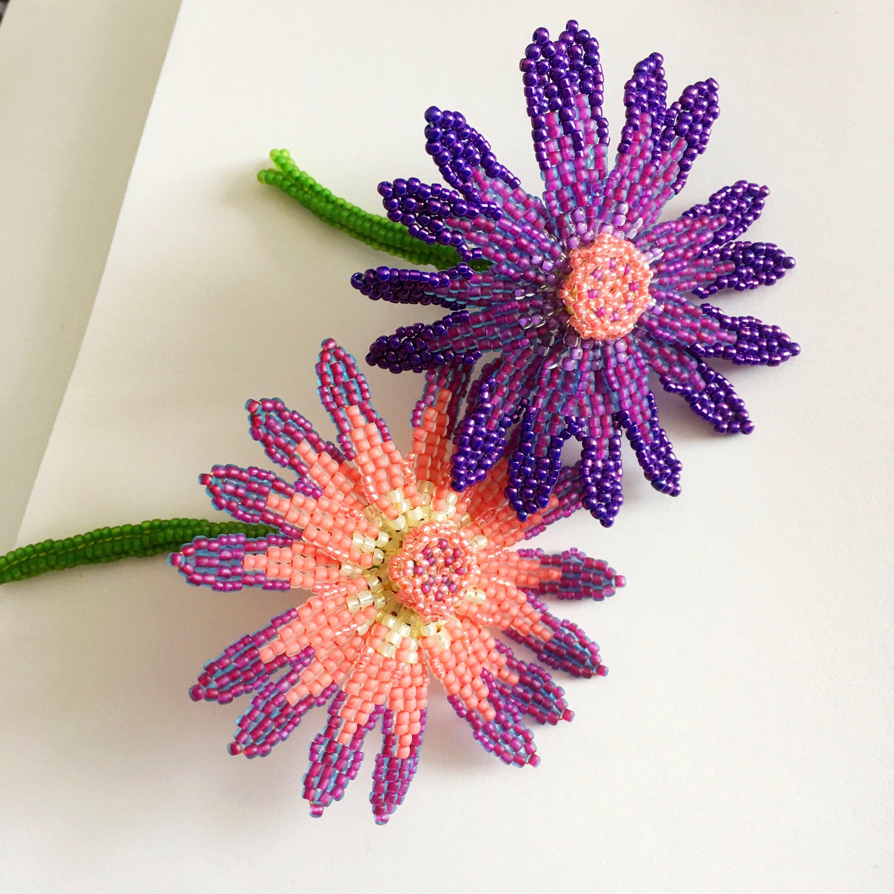 Seed Bead Pattern Tutorial Beaded Flowers Pattern Peyote - Etsy