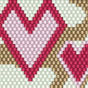Peyote Stitch Pattern, Bracelet Design, Peyote Stitch, Heart Pattern ...