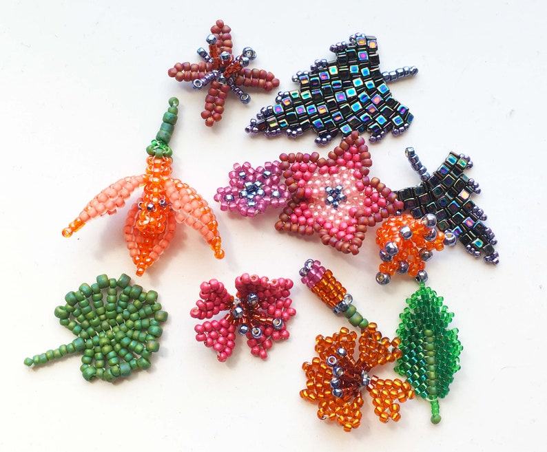 Seed Bead Pattern, Beadwork Tutorial, Beadweaving Pattern With Floral ...