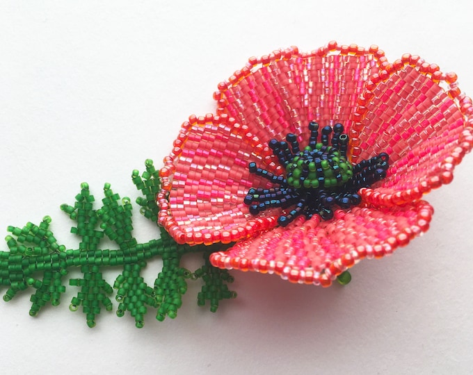 Indigenous Made Beaded Poppy - Etsy Canada