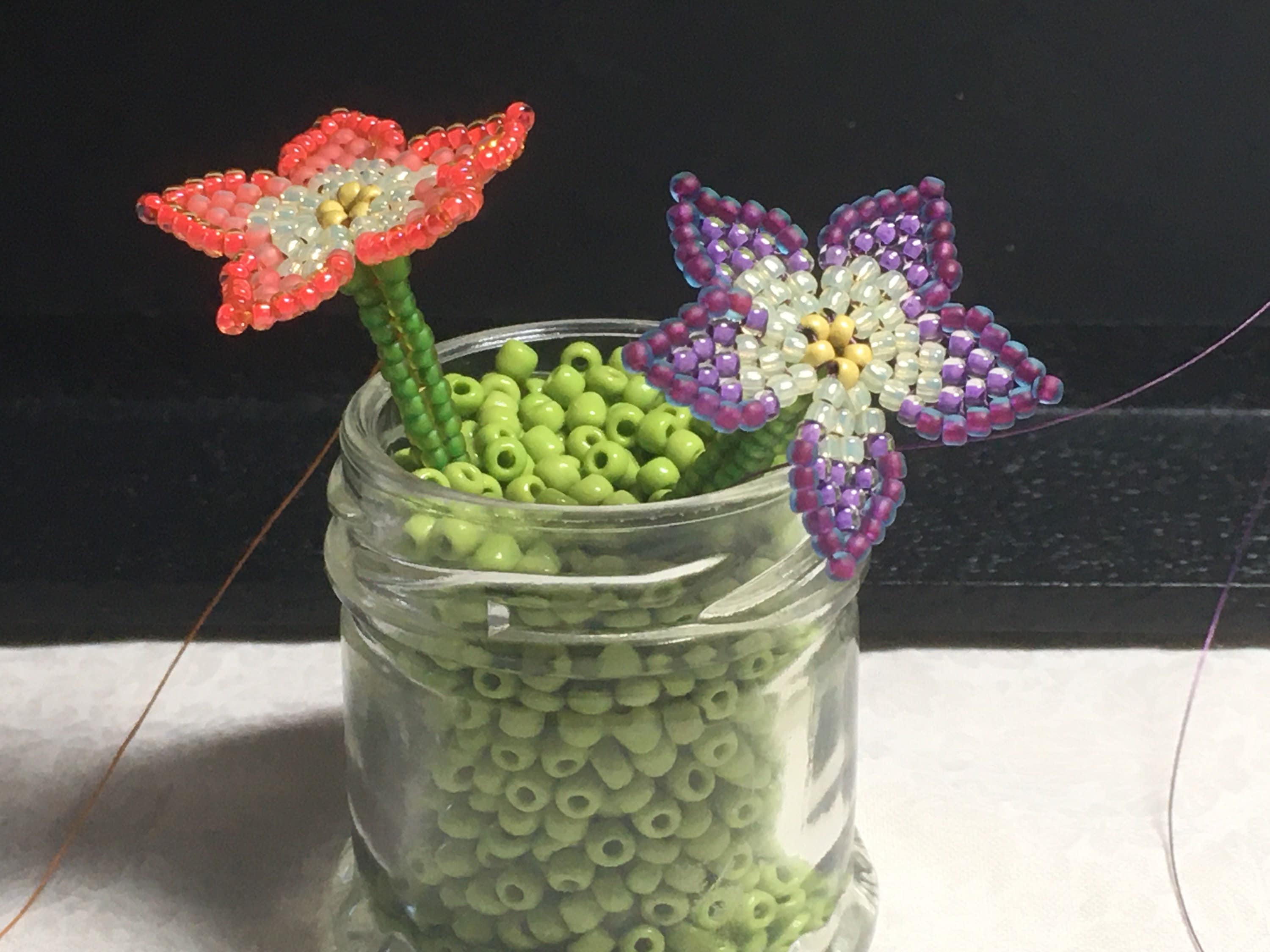 Seed Bead Pattern, Beaded Flower, Bead Design, Small Starflower ...