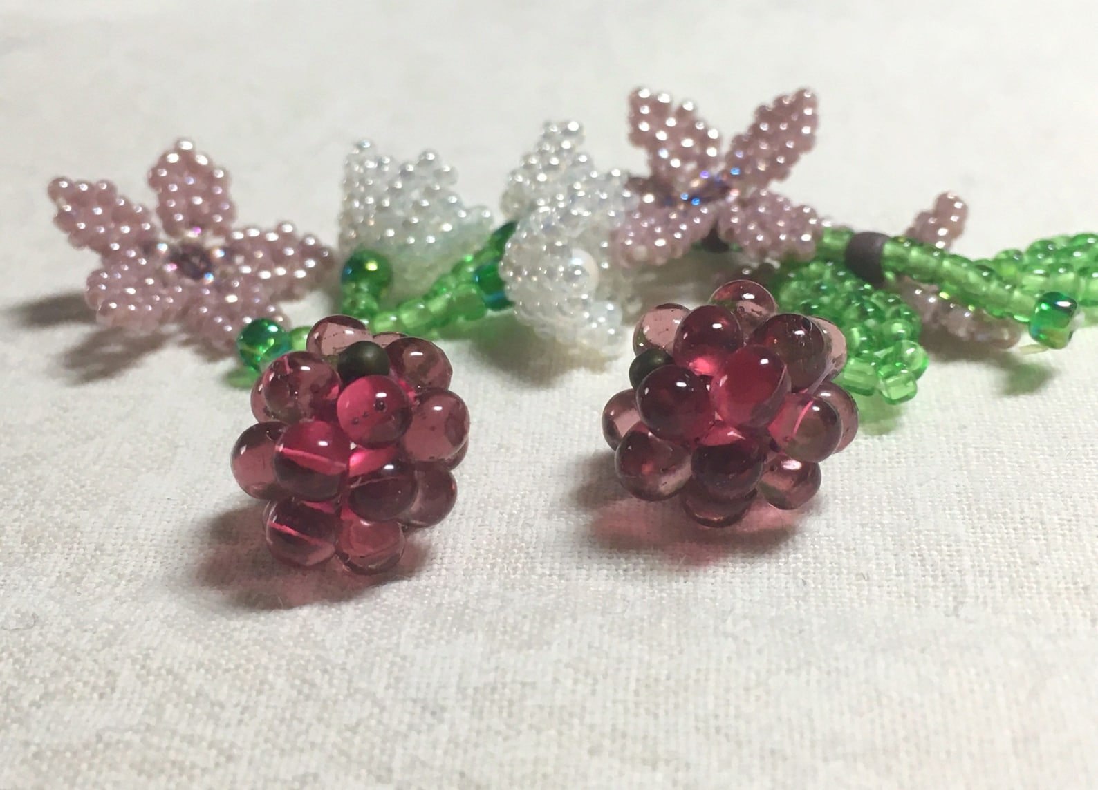 Seed Bead Pattern, Drop Beads, Beaded Berry, Raspberry Tutorial - Etsy