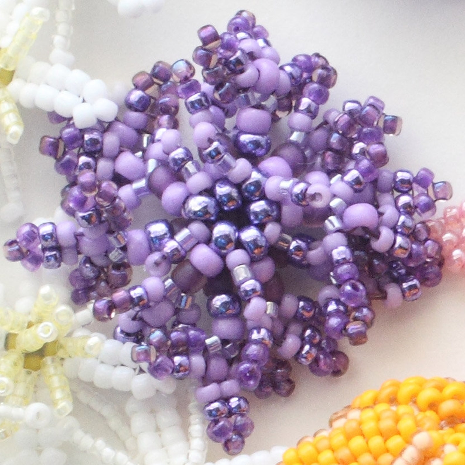Seed Bead Pattern, Beaded Flower, Flower Tutorial, Bachelor's Button ...