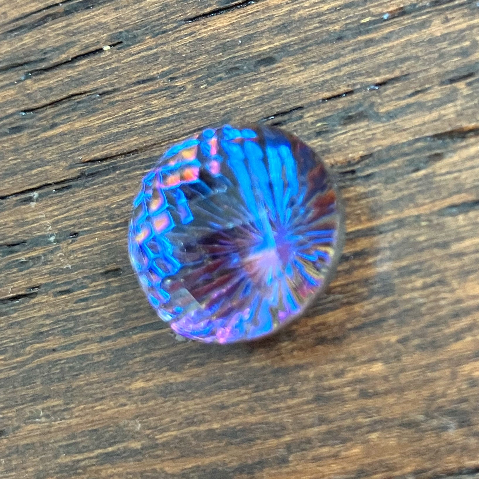 Fireball, Crystal Glass, 15mm, Foil Back, Heliotrope, 3/4 Round ...