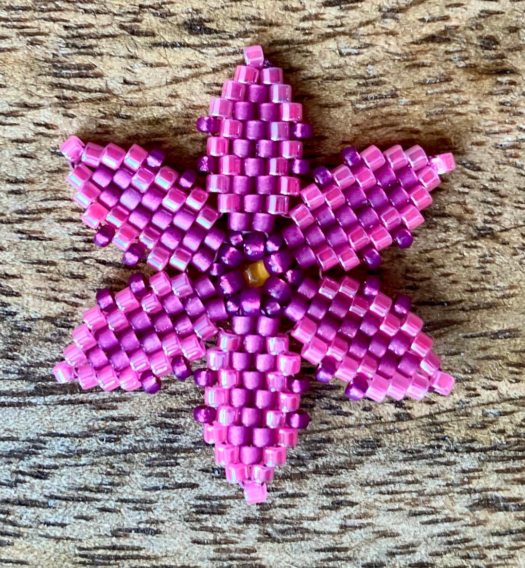 Seed Bead Tutorial Beaded Flower Charm Etsy
