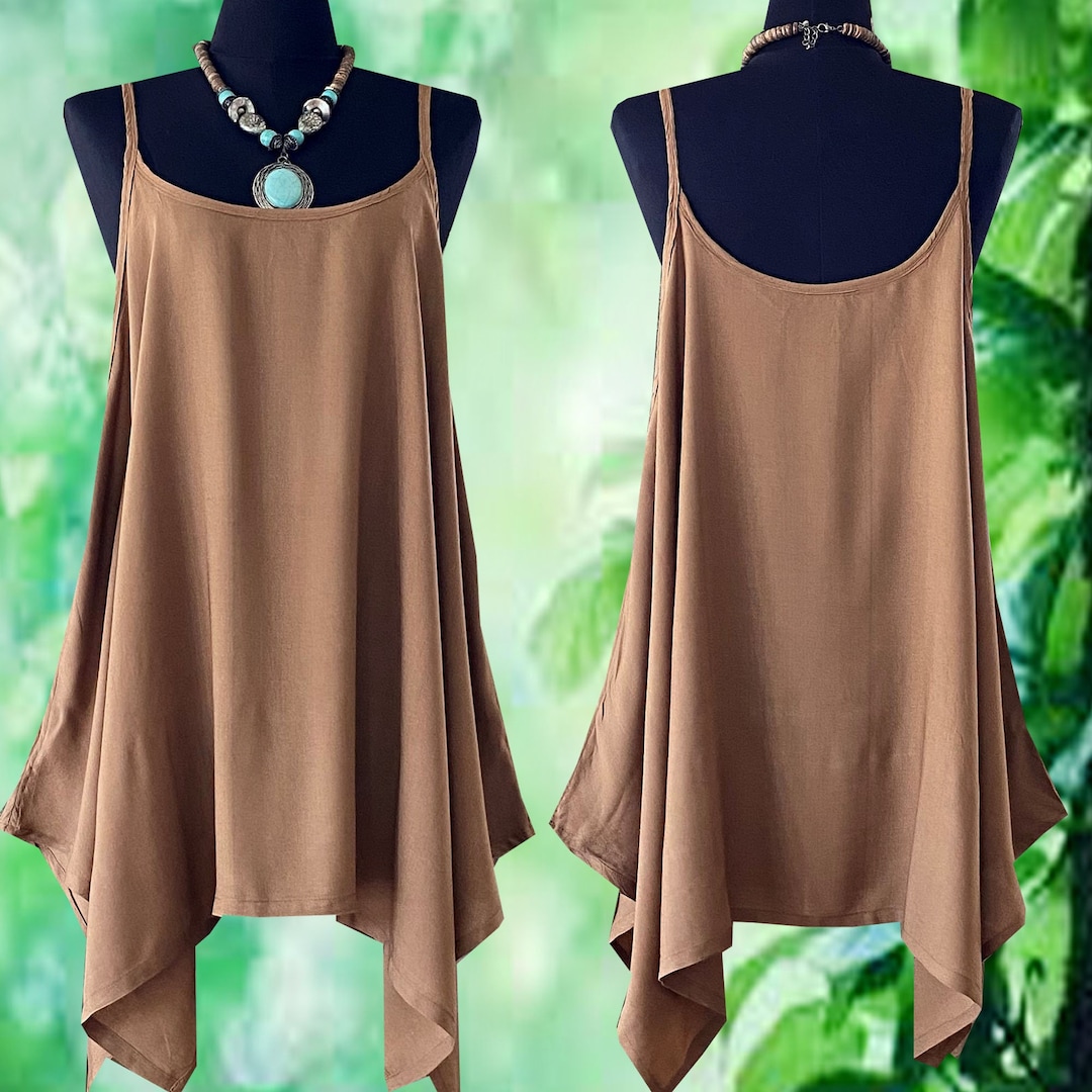Solid Tan Hand Dyed Spaghetti Strap Tank Top - Etsy