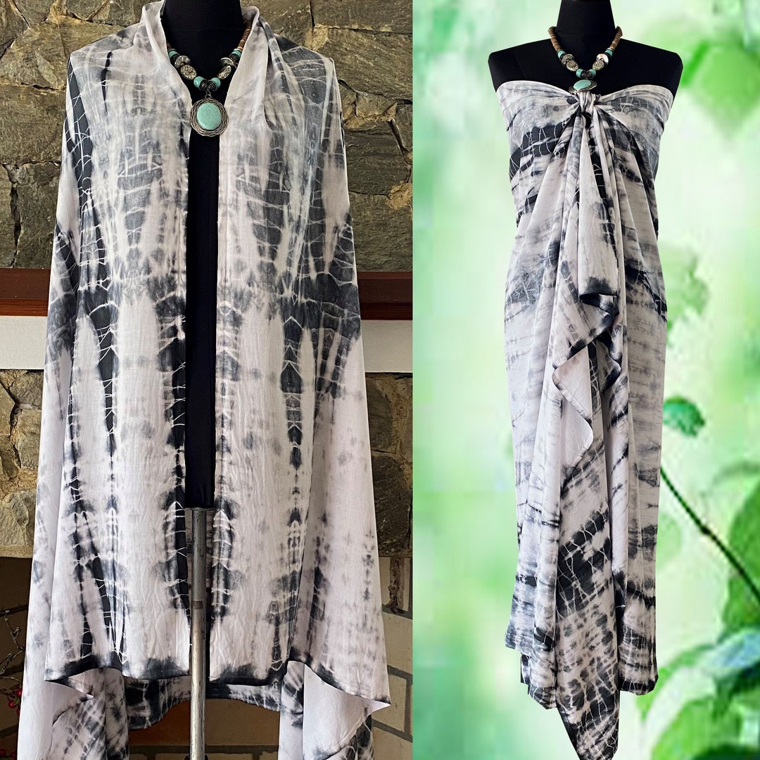 Japanese Shibori Tie Dye Beach Sarong Scarf - Etsy