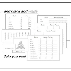 Montessori Bead Worksheets & Cards Numbers 1-10 - Etsy