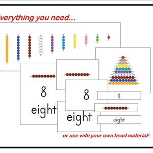 Montessori Bead Worksheets & Cards Numbers 1-10 - Etsy