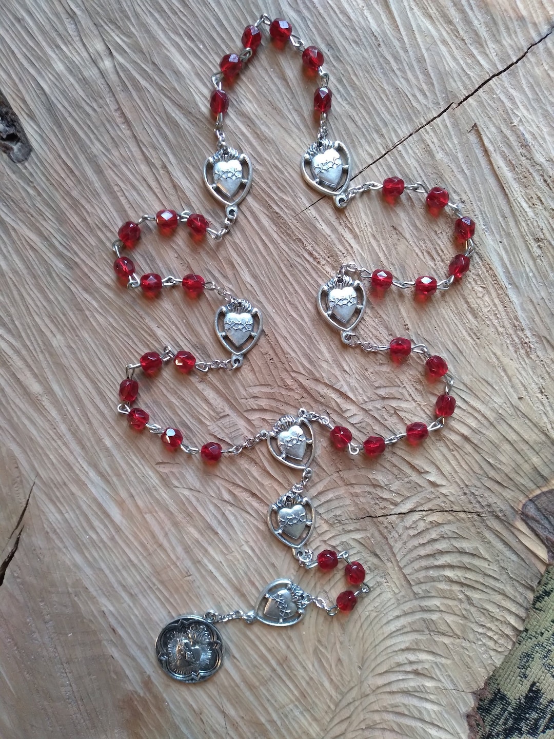 Sacred Heart Chaplet ~ Chaplet of the Sacred Heart of Jesus ~ Red Siam ...