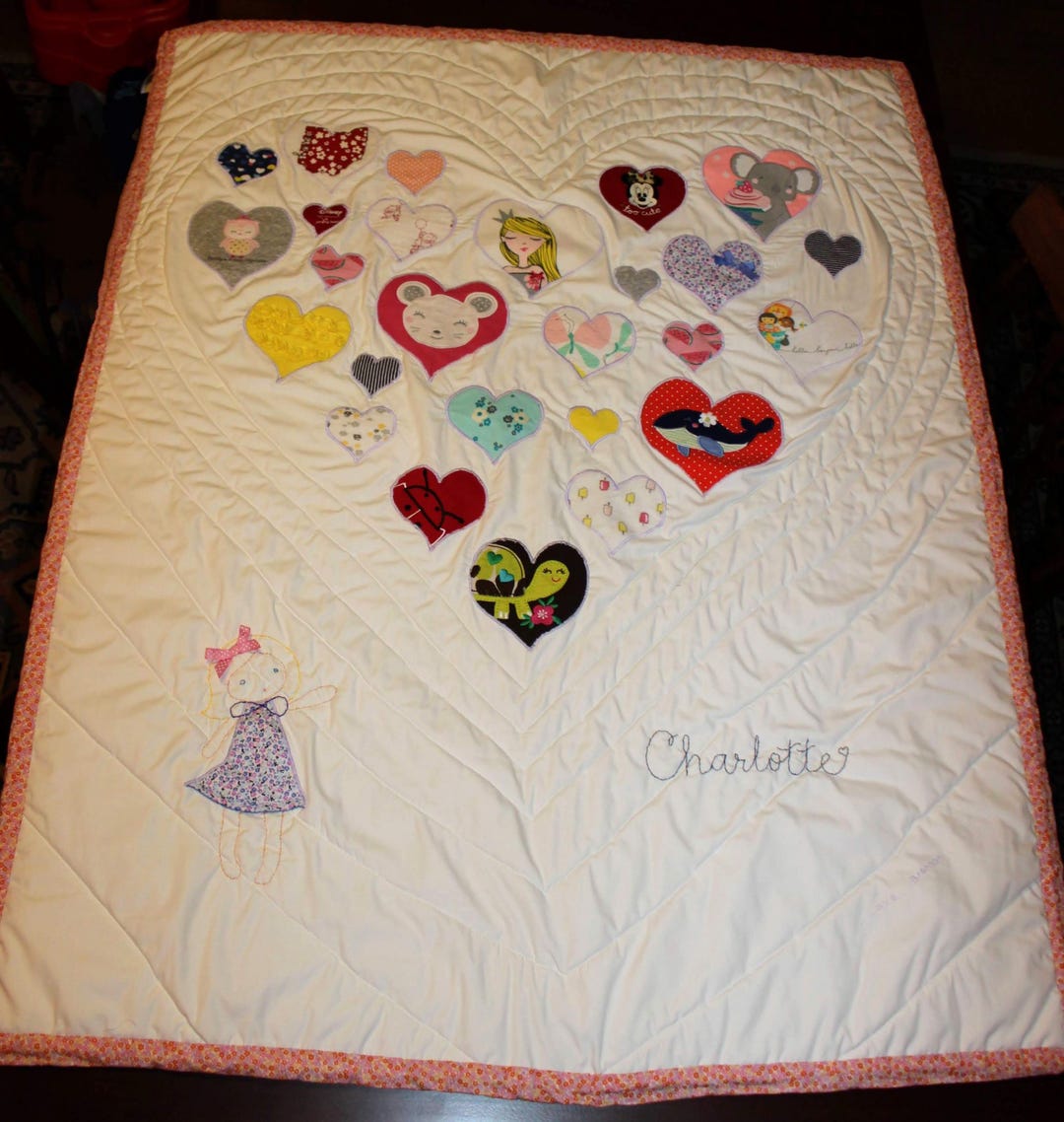 Heart "charlotte" Custom Memory Quilt *deposit* - Etsy
