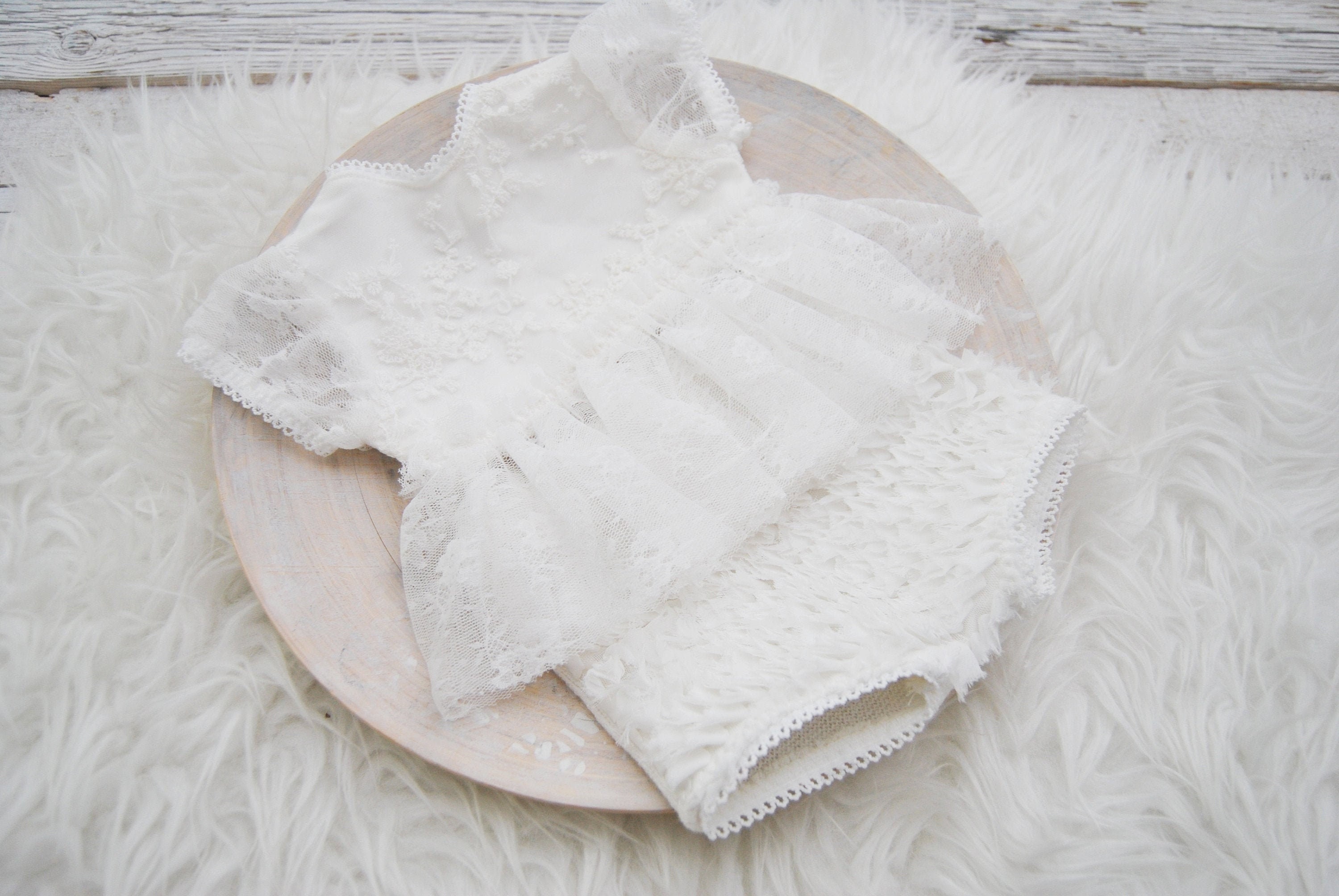 White newborn girl outfit photography prop, newborn set: top & panties ...