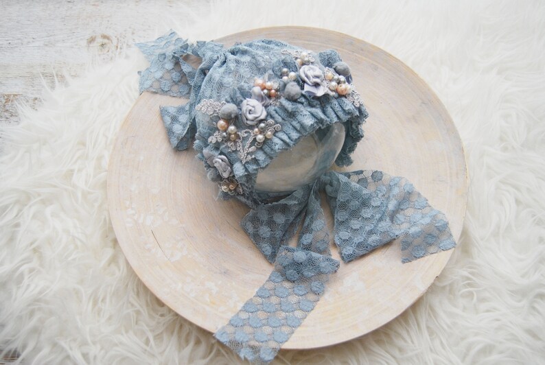 Newborn Bonnet Photography Lace Newborn Bonnet With Pearls - Etsy
