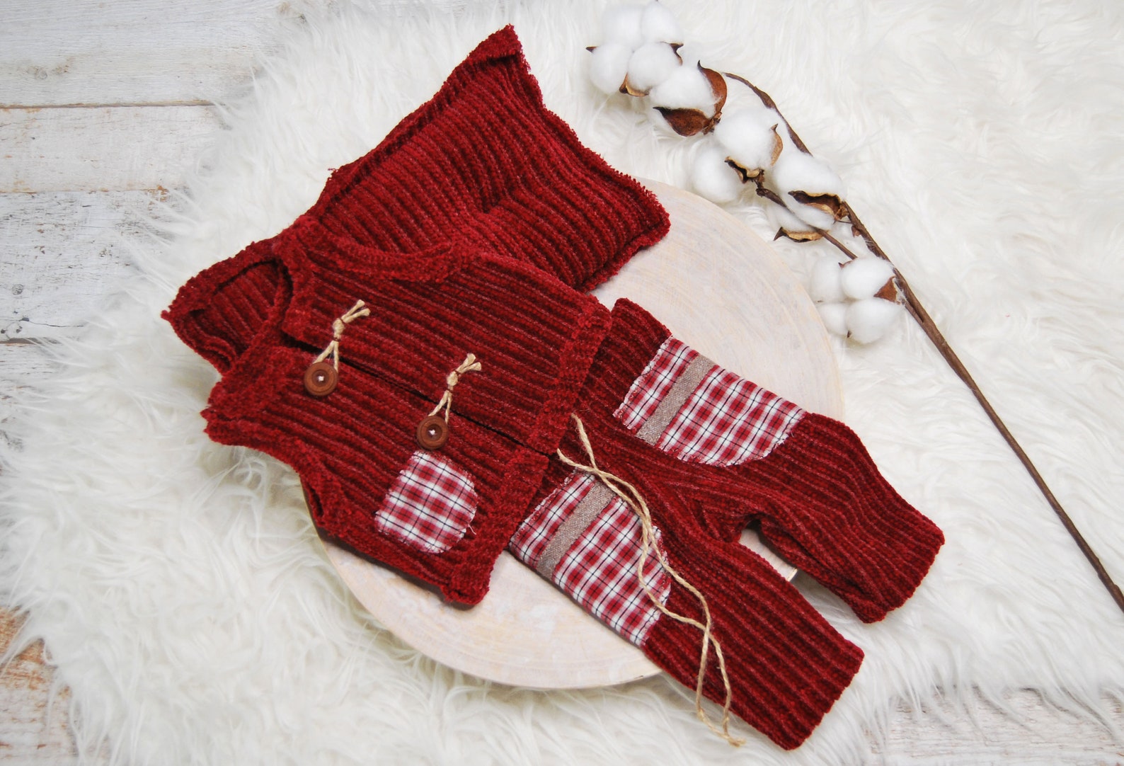 Red Newborn Outfit Photography Newborn Boy Photo Props - Etsy