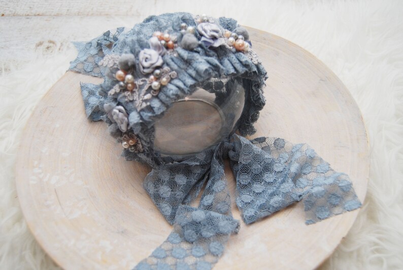 Newborn Bonnet Photography Lace Newborn Bonnet With Pearls - Etsy
