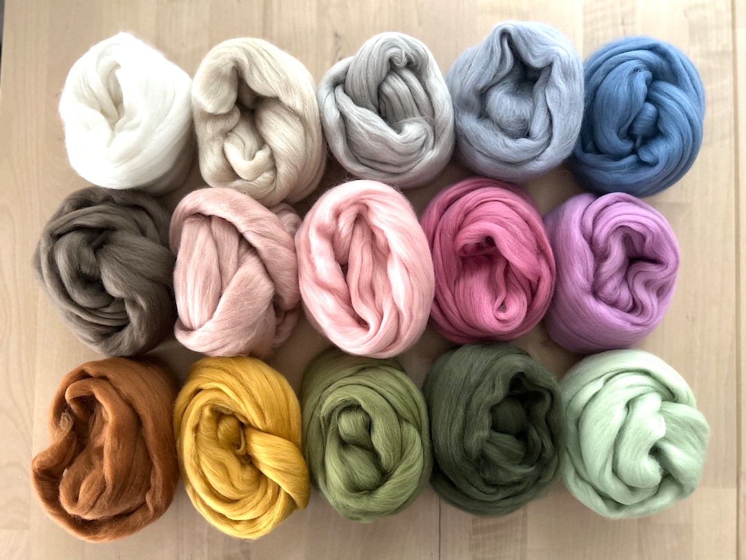 Extra Fine Merino Wool Roving: Matte Colored Wool for Felting - Etsy