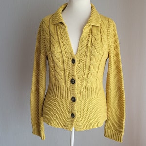 Vintage Knitted Jacked in Chartreuse Green | Long Sleeve Buttoned ...