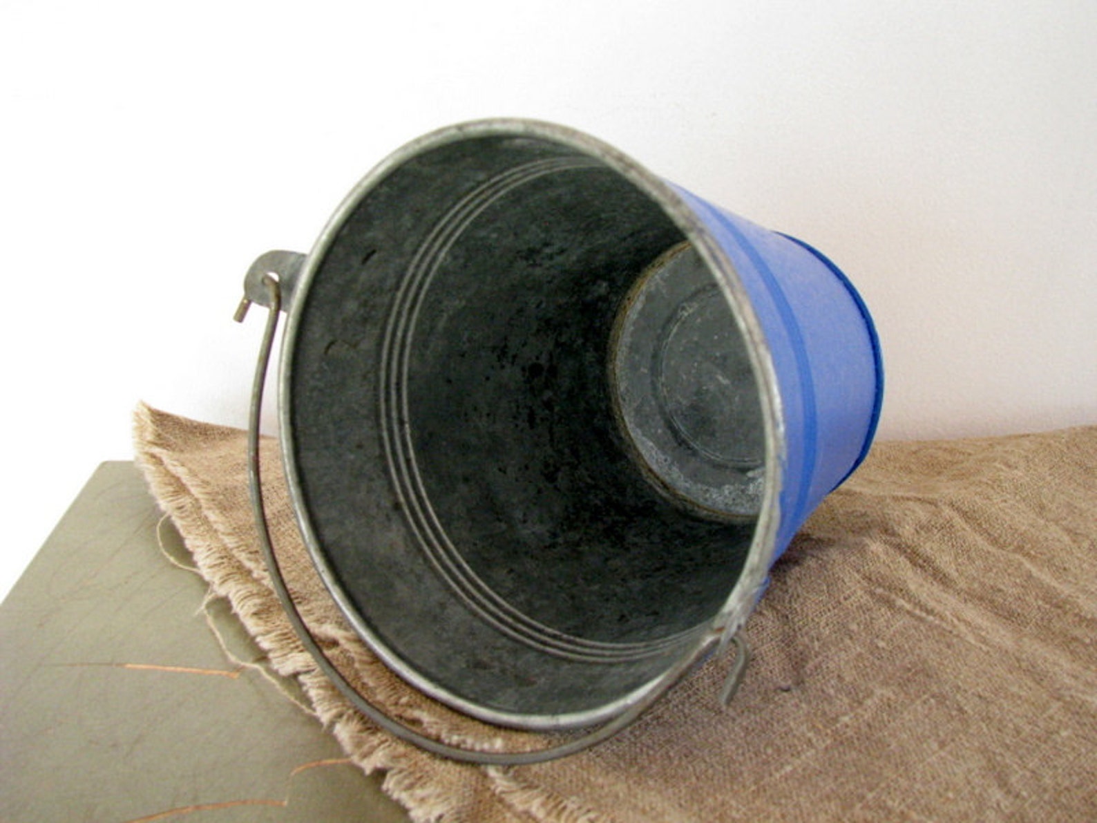 Scandinavian Vintage Blue Tin Bucket Tin Pail Metal Bucket Tin - Etsy