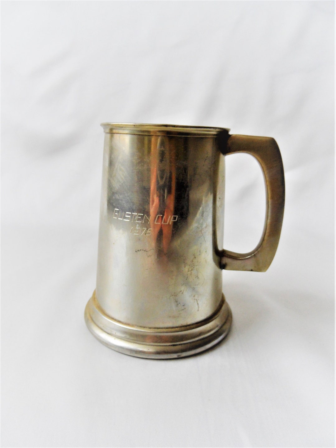 English Pint Mug Beer Stein Silver Pate Pitcher Gift for Him Beer Mug ...
