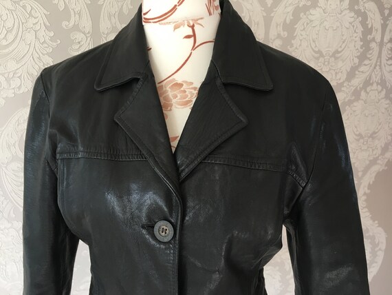 Vintage women Leather Jacket by HIDESIGN Black Jacket… - Gem