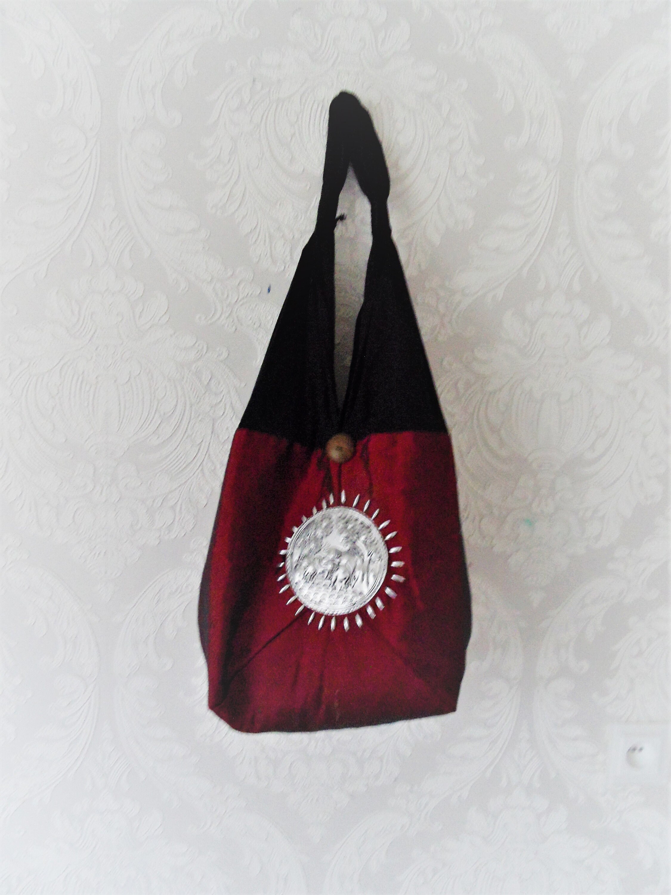 Indian Vintage Handmade Boho Bag Silver Tone Metal Accent Satchel Hand ...