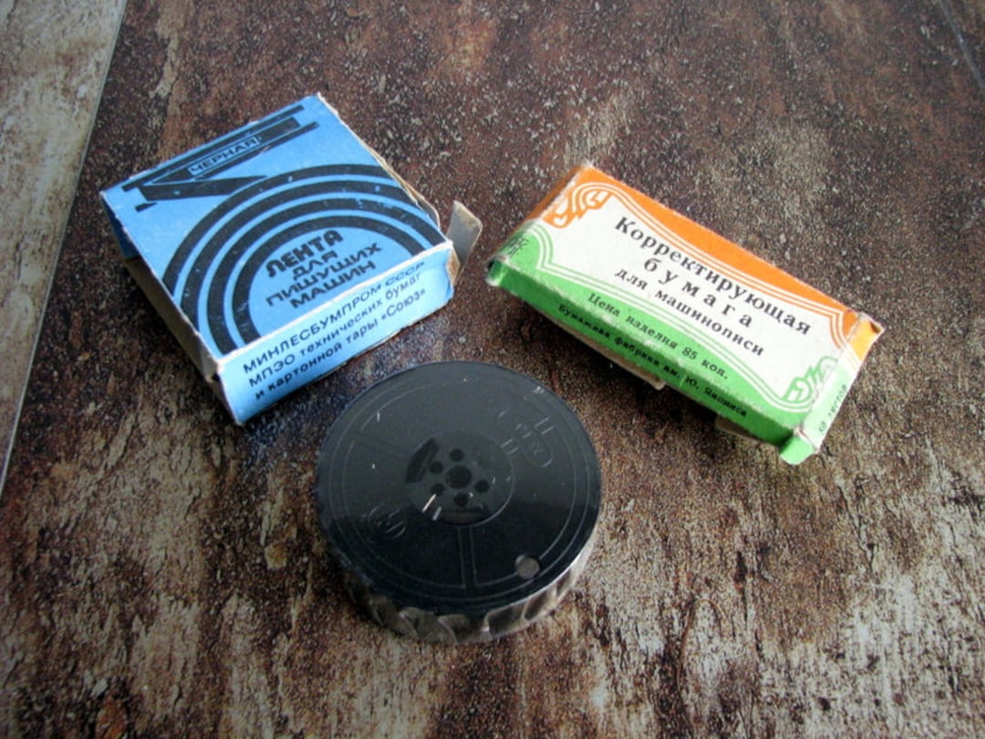 BLACK Ribbon Soviet Typewriter and Correction Paper Sheets for ...