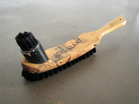 vintage shoe brush Danish midcentury modern wood Viking shoeshine brush ...