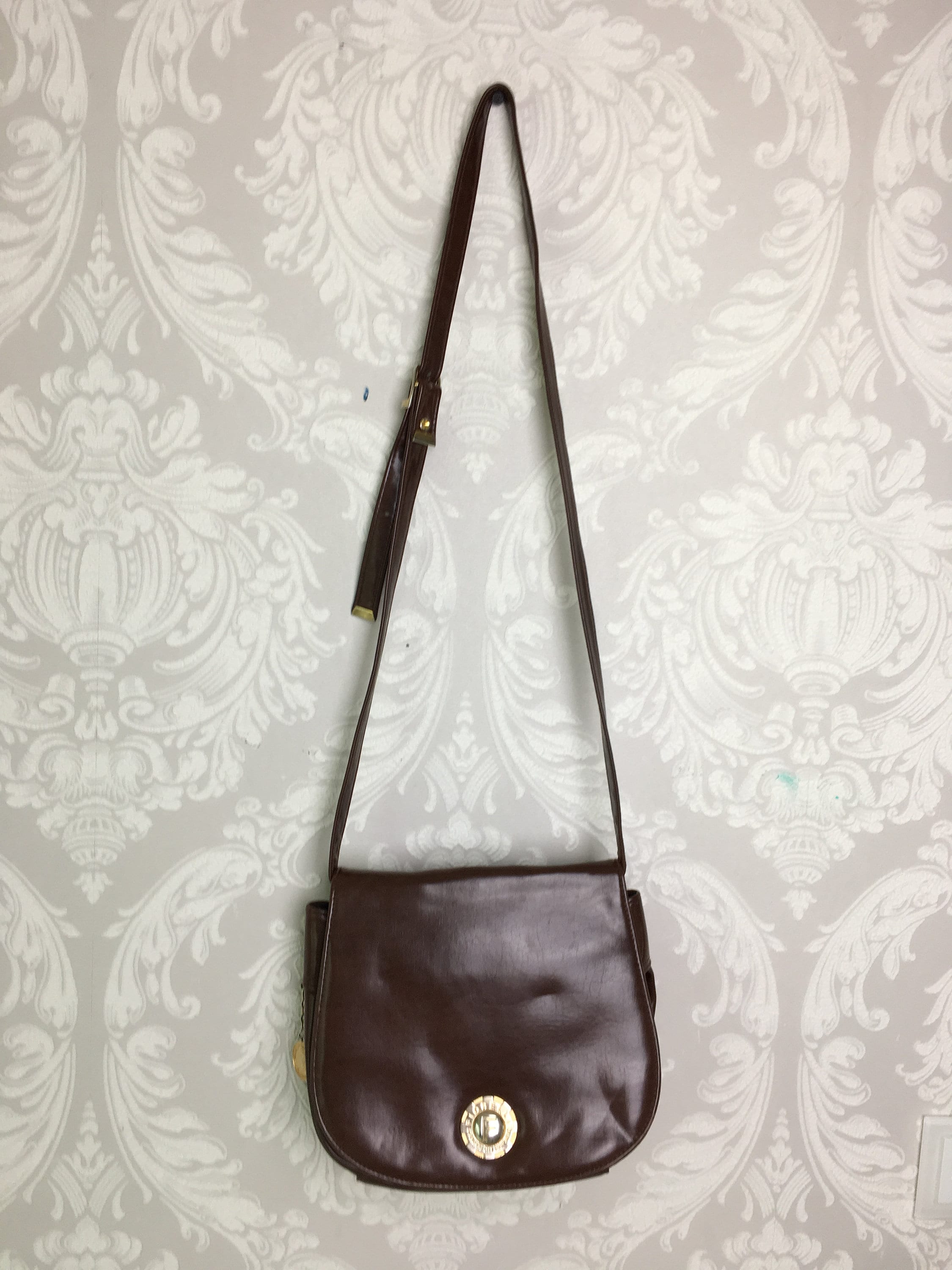 Vintage Brown Leather Shoulder Bag Chocolate Brown Crossbody - Etsy