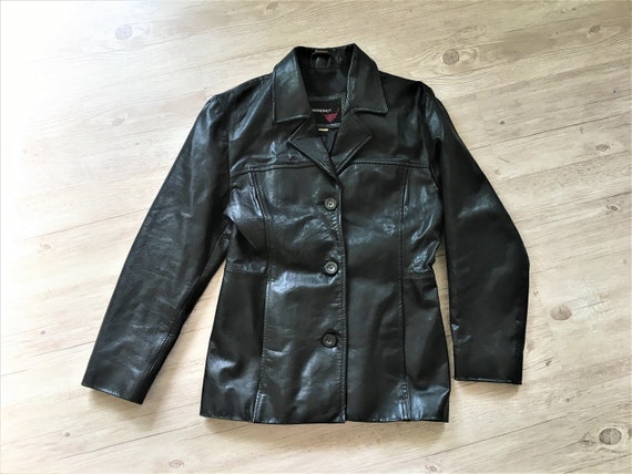 Vintage women Leather Jacket by HIDESIGN Black Jacket… - Gem