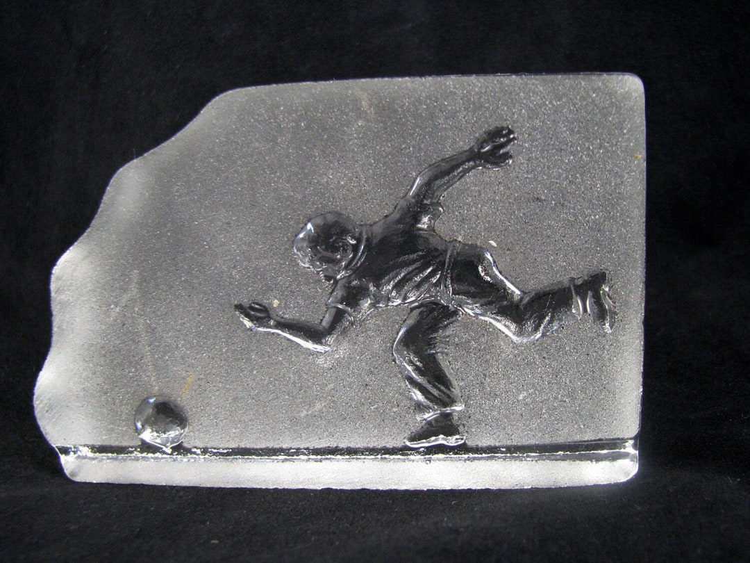 Swedish Crystal Bowling Player Figurine: Mid Century Modern Bookend - Etsy