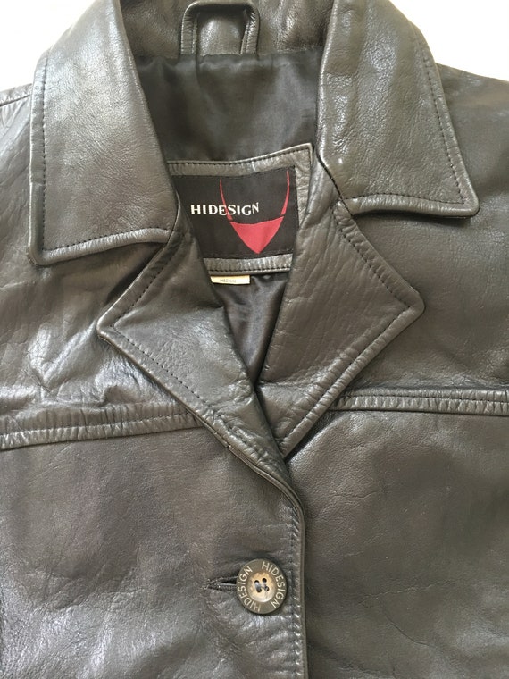 Vintage women Leather Jacket by HIDESIGN Black Jacket… - Gem