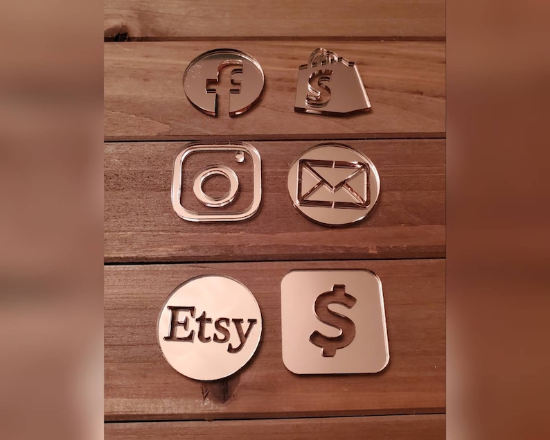 Additional 1.5 Inch Mirrored Icons for Social Media Sign Kits - Etsy