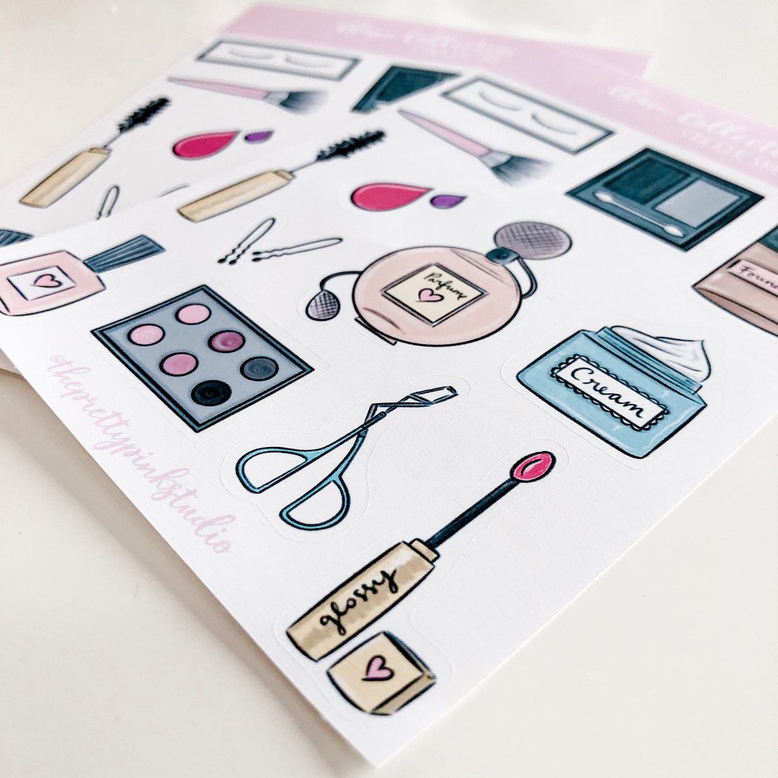 MAKEUP STICKER SHEET Makeup sticker pack Beauty product | Etsy