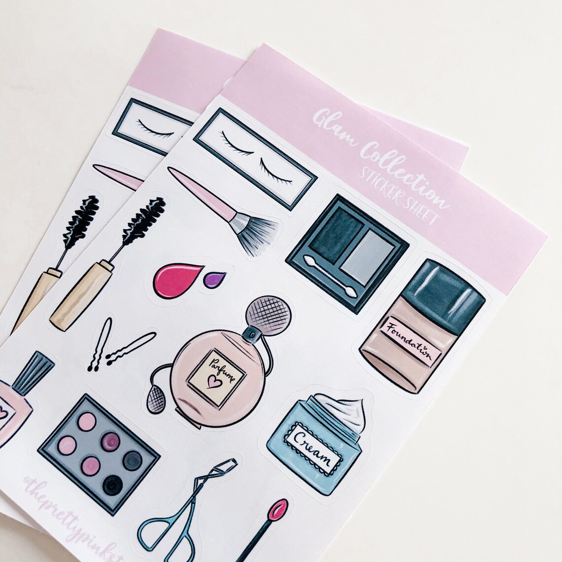 MAKEUP STICKER SHEET Makeup sticker pack Beauty product | Etsy