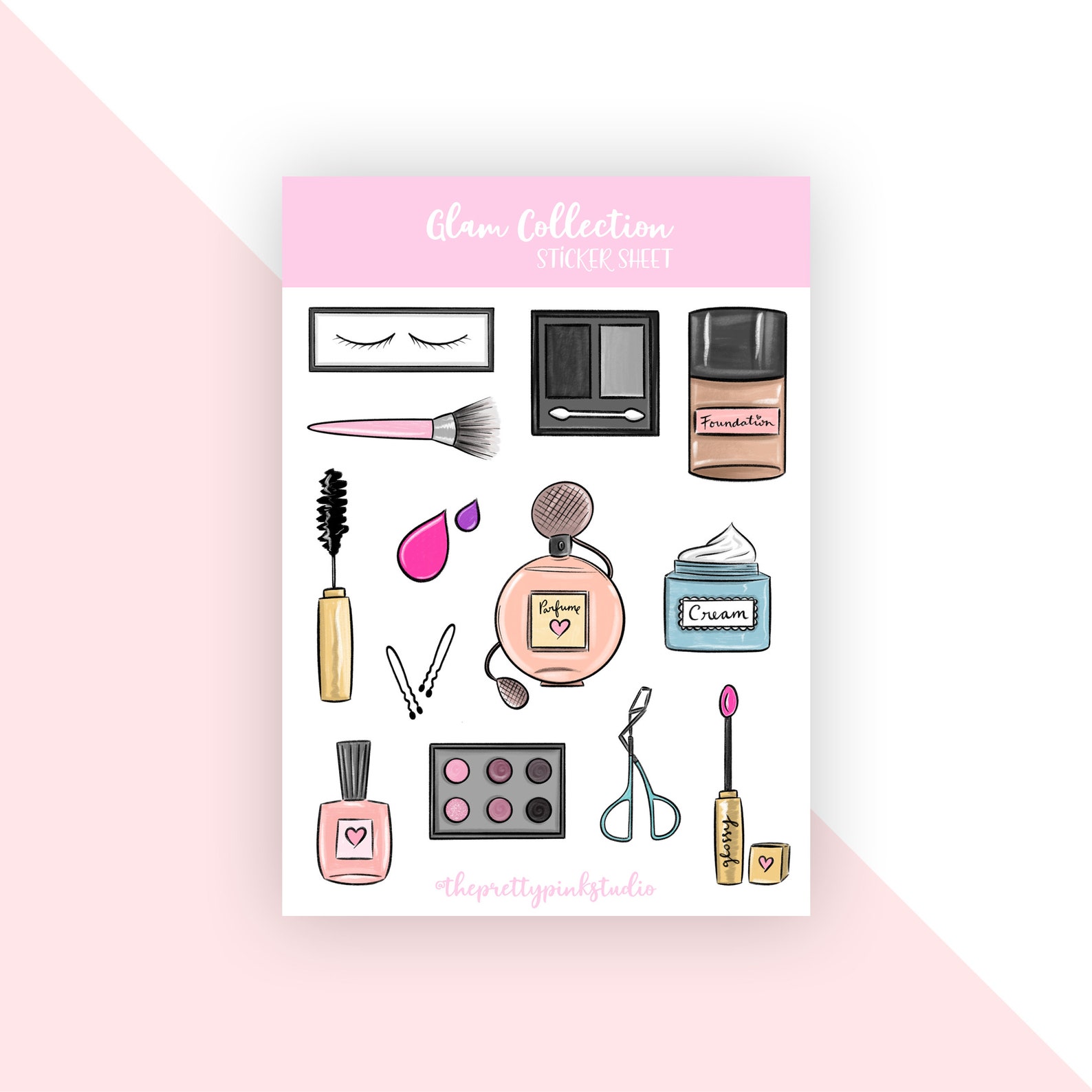MAKEUP STICKER SHEET Makeup sticker pack Beauty product | Etsy