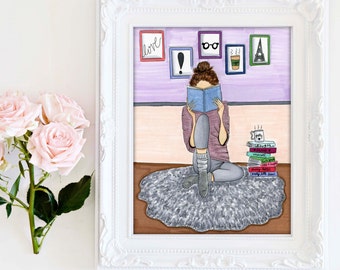 Book Print Art 11x14 Books Poster Wall Decor Book Reading
