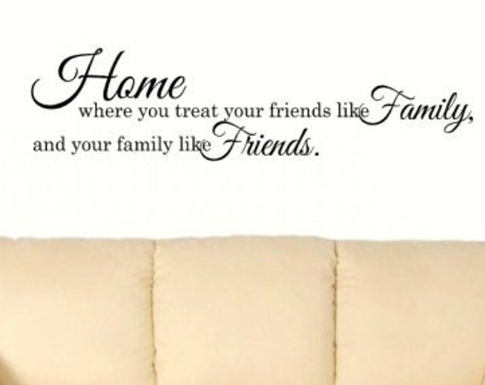 Home Family Friends Wall Decal - Family Wall Decor - Family Wall Decals ...
