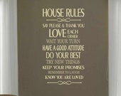 House Rules Wall Decal Entryway Wall Decal Vinyl Wall - Etsy