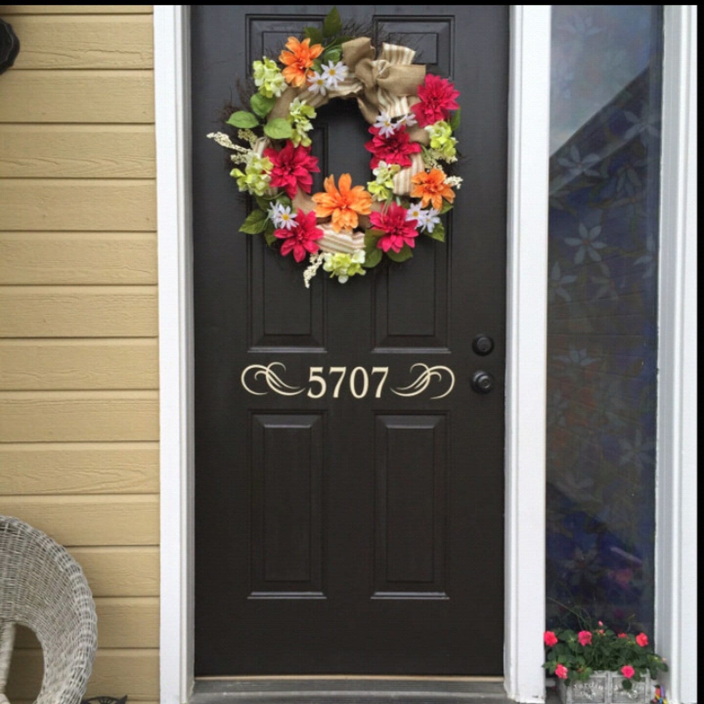 House numbers Decal Front door decal Front Door Welcome | Etsy