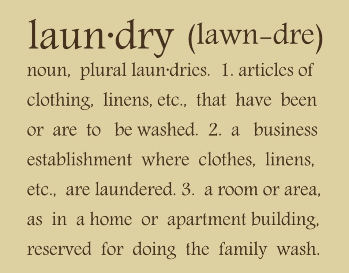 Laundry Room Decal Vinyl Letters Laun.dry lawn.dre | Etsy
