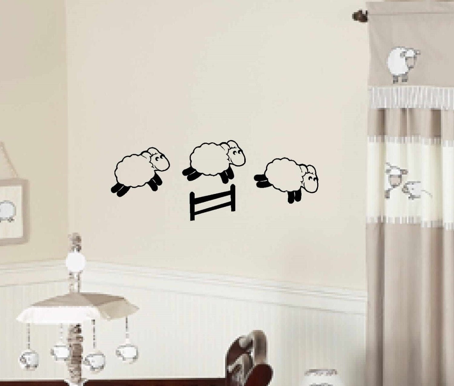 Nursery counting sheep wall decal counting sheep vinyl decal | Etsy