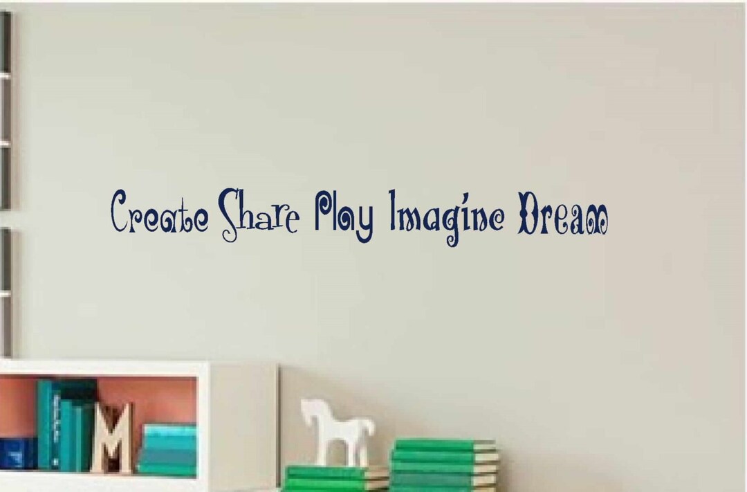 Childrens Playroom Wall Decals Create Share Play Imagine Dream Nursery ...